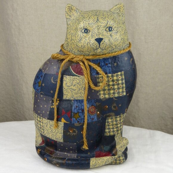 Vintage | Art | Lupe Cat Patchwork Statue Kitten Rare 9 Tall Fabric ...